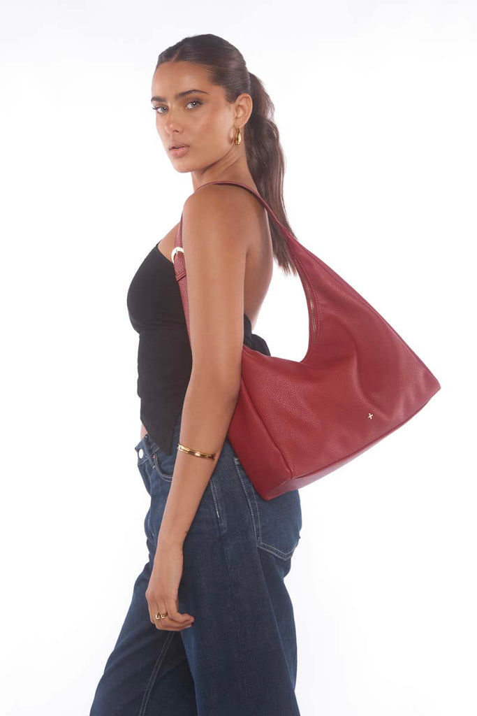 Tribeca Shoulder Bag - Cherry Pebble – PETA AND JAIN AUS